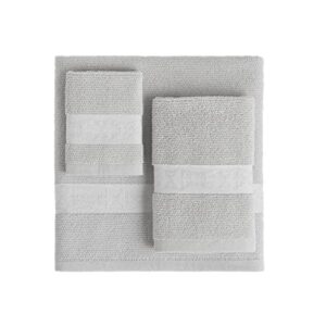 Pendleton – Los Lunas Tonal Towels – Soft Cotton Terry Wash Towel – Plush Turkish Cotton Washcloth for Bathroom – Absorbent – Light Gray – 13” x 13”