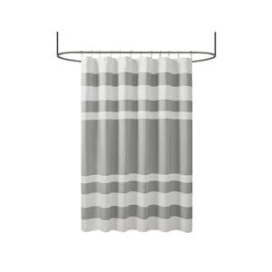 Madison Park Spa Waffle Shower Curtain Pieced Fabric with 3M Scotchgard Moisture Management Modern Home Bathroom Decorations, Standard 72"x72", Grey