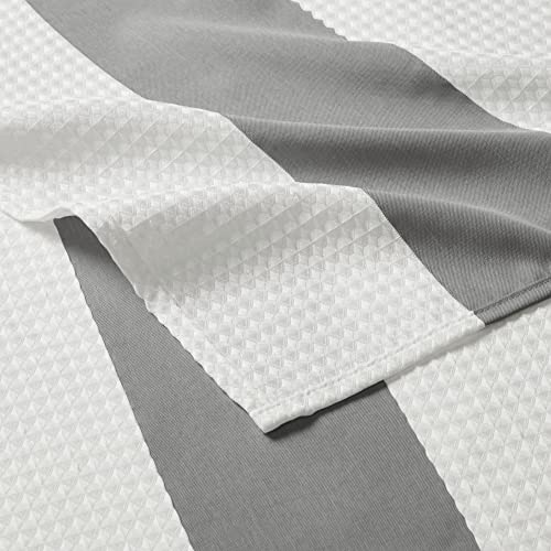 Madison Park Spa Waffle Shower Curtain Pieced Fabric with 3M Scotchgard Moisture Management Modern Home Bathroom Decorations, Standard 72"x72", Grey