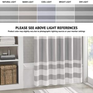 Madison Park Spa Waffle Shower Curtain Pieced Fabric with 3M Scotchgard Moisture Management Modern Home Bathroom Decorations, Standard 72"x72", Grey