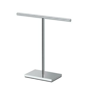 gatco 1444c, modern rectangle base freestanding countertop towel holder, chrome