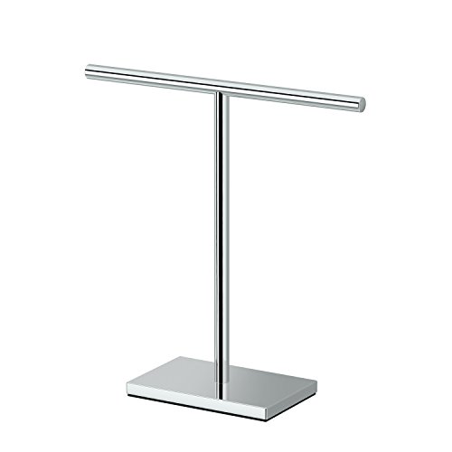 Gatco 1444C, Modern Rectangle Base Freestanding Countertop Towel Holder, Chrome