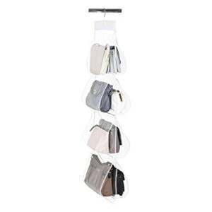 richards homewares hanging purse organizer, 8-compartments, clear vinyl