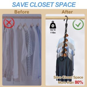 2 Pack Pants Hangers Space Saving + 24 Pack Hangers Space Saving Closet Organizers and Storage for Wardrobe Apartment College Dorm Room Essentials