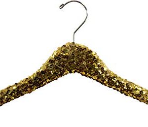 The Great American Hanger Company Gold Sequined Wooden Display Hanger, Box of 3