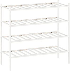 hyxxok bamboo free standing shoe racks, bamboo shoe rack for entryway hallway closet (4-tier)