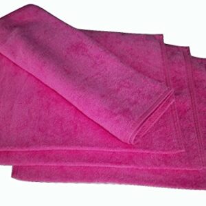 Show Car Guys 4 Pack 11" x18" Hot Pink Fingertip Towels 100% Cotton - Terry-Velour