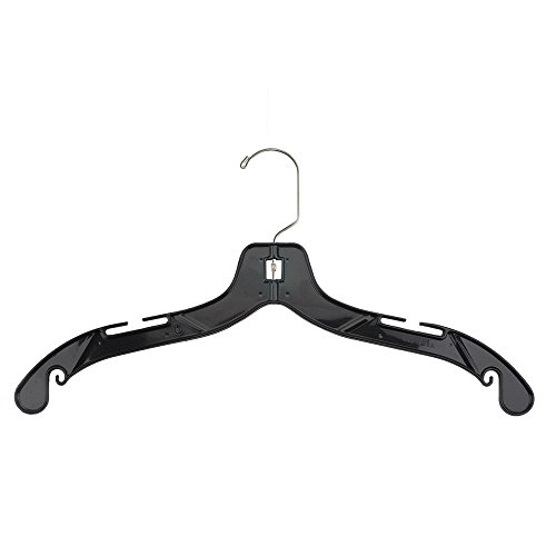 NAHANCO 8500 Heavy Weight Dress Hanger, 17", Black Hi-Gloss (Pack of 100)