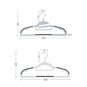 SONGMICS 50-Pack Hangers and Coat Hangers Bundle, Non-Slip Hangers for Closet Organization, S-Shaped Opening, for Shirts, Suits, Pants, 360° Swivel Hook, Light and Dark Gray UCRP20G50 and UCRP41G-50