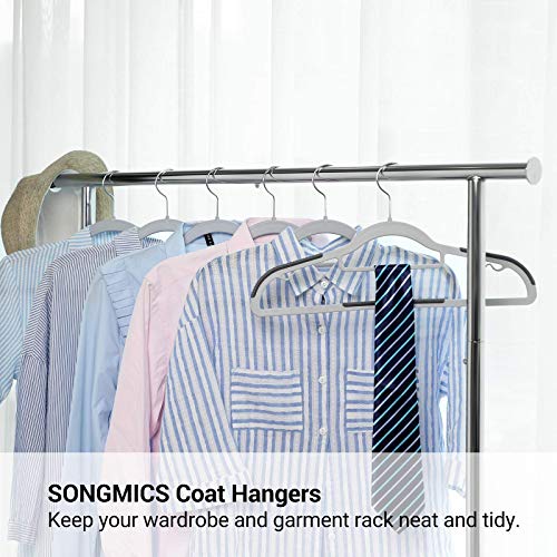 SONGMICS 50-Pack Hangers and Coat Hangers Bundle, Non-Slip Hangers for Closet Organization, S-Shaped Opening, for Shirts, Suits, Pants, 360° Swivel Hook, Light and Dark Gray UCRP20G50 and UCRP41G-50