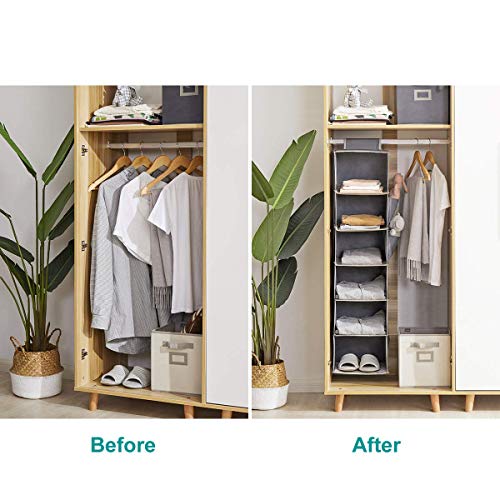 YOUDENOVA Hanging Closet Organizers and Storage, 6-Shelf Closet Hanging Storage Shelves