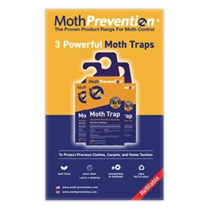 MothPrevention Clothes Moth Killer Kit | Including Clothes Moth Traps - Moth Pheromone Traps for House and 6 Months Protection for Closet Clothing! | Professional Grade