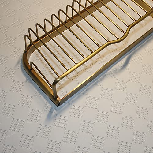 Nokozan Brass Bathroom Square Shower Caddy Bathroom Shower Storage Rack Shelf Organiser Basket Wall Mount, Bronze