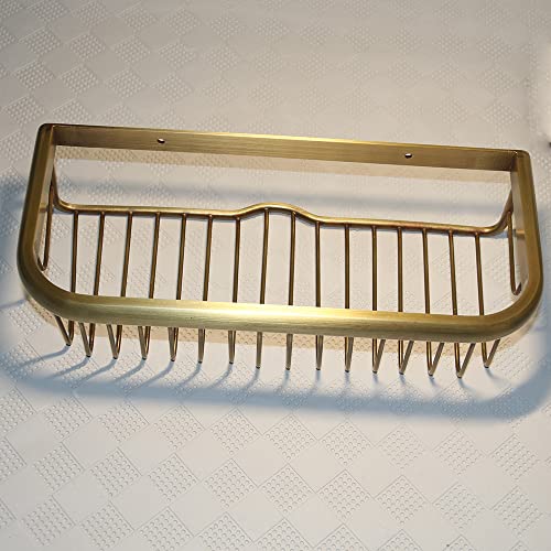 Nokozan Brass Bathroom Square Shower Caddy Bathroom Shower Storage Rack Shelf Organiser Basket Wall Mount, Bronze