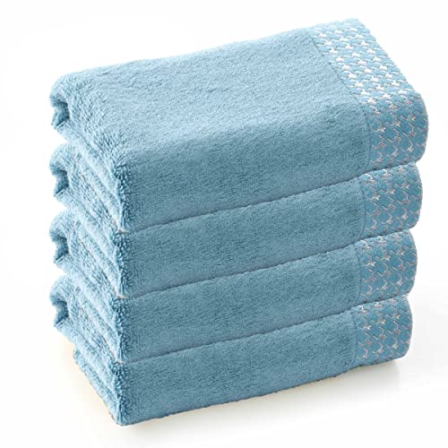 Bamboo Washcloths Set - Premium Quality Face Cloths, Highly Absorbent and Soft Feel Fingertip Towels for Household Chores, 13inch x 13inch