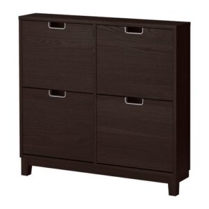 ikea stall shoe cabinet with 4 compartments, black-brown