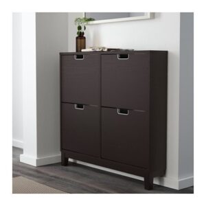 Ikea Stall Shoe Cabinet With 4 Compartments, Black-Brown