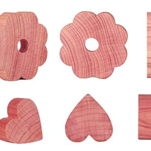 Langxinese 50 Pk, 2" Cedar Rings for Hangers, 1" Cedar Loves for Closets, Cedar Blocks for Clothes Storage, Closet Freshener, Aromatic Red Ceder, Cedar Flower Shape Rings