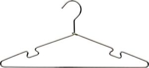 the great american hanger company slim metal suit hanger with notches, box of 50 thin and strong chrome top hangers for dress shirt and pants