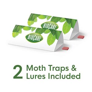 Enoz BioCare Pantry and Flour Moth Trap - 2 Traps with Pheromone Lures (Pack of 4) - Attracts and Kills Flour and Pantry Moths - Lure and Sticky Pad Design - Safe and Effective