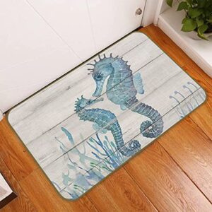 UINHMOP 17''x30'' Marine Life Ocean Animal Pair of Starfish Seahorse Decorative Doormat and 16''x24'' Kitchen Towels Dishcloths Hand Towels(2 Doormats + 2 Towels),Sea Lovers Gifts