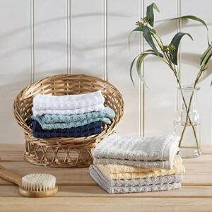 Tommy Bahama- Washcloth Set, Highly Absorbent Cotton Bathroom Decor, Low Linting & Fade Resistant (Northern Pacific White, 12 Piece)