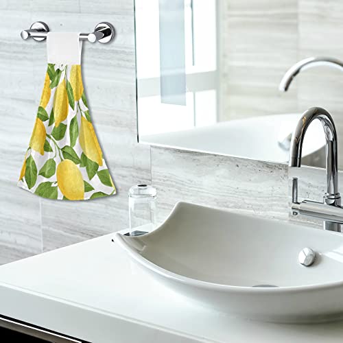 Hanging Kitchen Towel Lemon Absorbent Soft Hand Towel Hanging Tie Towels, 2 Pack