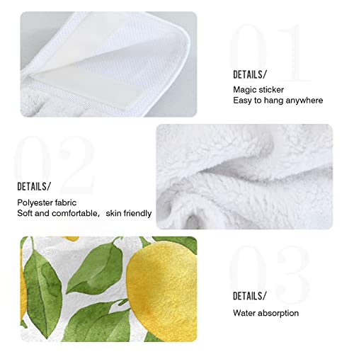 Hanging Kitchen Towel Lemon Absorbent Soft Hand Towel Hanging Tie Towels, 2 Pack