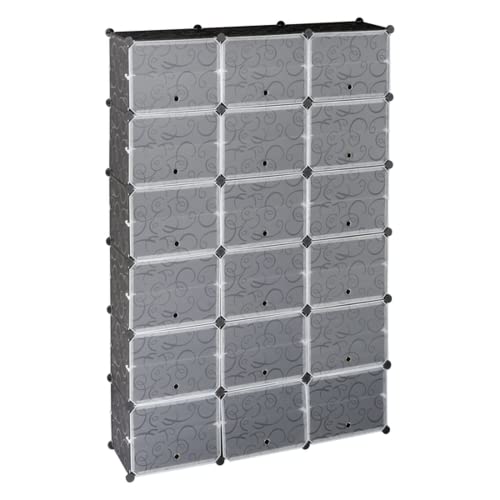 Portable Shoe Storage Cabinet with Door, 72 Pairs Shoe Storage Cabinet, 12-Tier Portable 36 Grids Shoe Cabinet for Entryway, Bedroom, Children's Room, Expandable for Heels, Boots, Slippers, Black