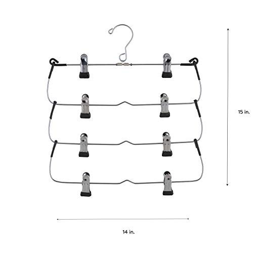 Organize It All 4 Tier Folding Skirt/Slack Hanger with Clips