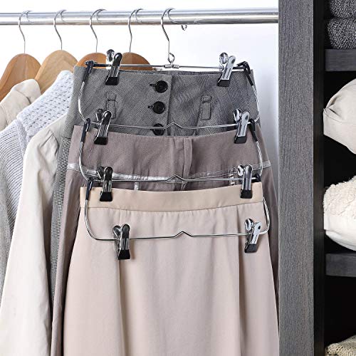 Organize It All 4 Tier Folding Skirt/Slack Hanger with Clips