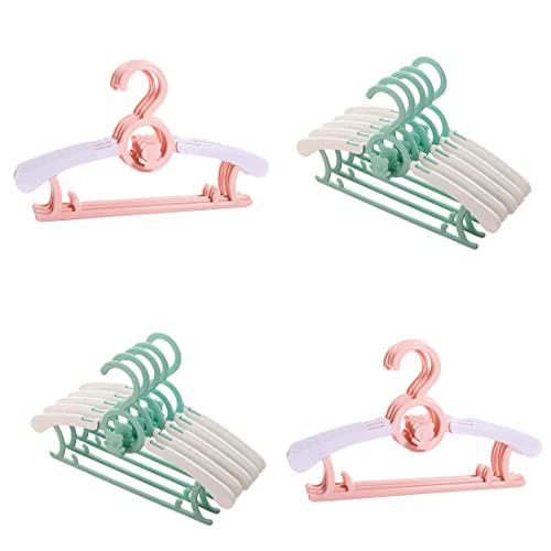 Baby Hangers 20pcs Adjustable Non-Slip Children Baby Nursery Closet Hangers Children Coat Hanger Extendable Laundry Infant Hangers for Girl Boy Toddler Child Newborn Laundry Gifts(20 pcs, Brown+Green)