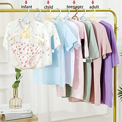 Baby Hangers 20pcs Adjustable Non-Slip Children Baby Nursery Closet Hangers Children Coat Hanger Extendable Laundry Infant Hangers for Girl Boy Toddler Child Newborn Laundry Gifts(20 pcs, Brown+Green)