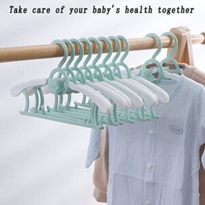 Baby Hangers 20pcs Adjustable Non-Slip Children Baby Nursery Closet Hangers Children Coat Hanger Extendable Laundry Infant Hangers for Girl Boy Toddler Child Newborn Laundry Gifts(20 pcs, Brown+Green)