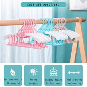 Baby Hangers 20pcs Adjustable Non-Slip Children Baby Nursery Closet Hangers Children Coat Hanger Extendable Laundry Infant Hangers for Girl Boy Toddler Child Newborn Laundry Gifts(20 pcs, Brown+Green)