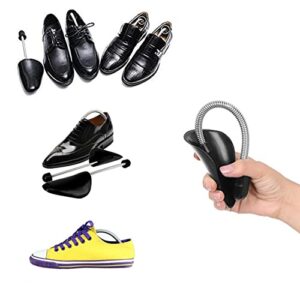 vipolish 4 Pairs Black Plastic Shoe Tree Stretcher Shaper Portable Men Support Shoes Adjustable Spring Holder Shaper for Keeping Shoes in Shape