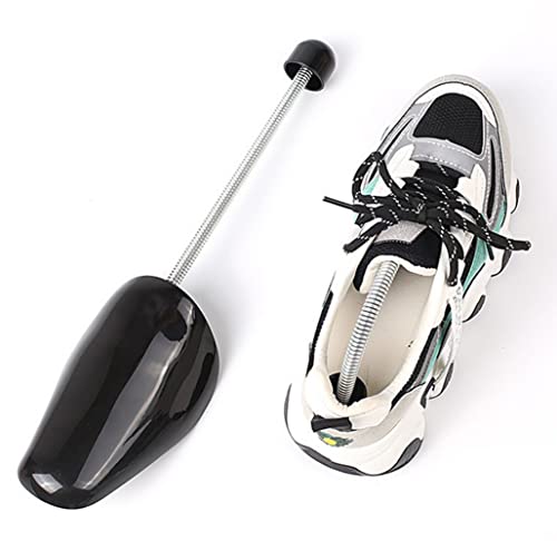 vipolish 4 Pairs Black Plastic Shoe Tree Stretcher Shaper Portable Men Support Shoes Adjustable Spring Holder Shaper for Keeping Shoes in Shape