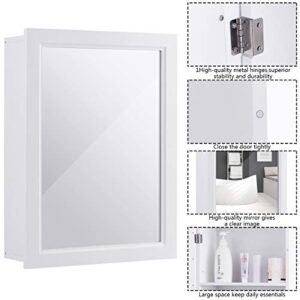 Tangkula Mirrored Bathroom Cabinet, Wall Mount Storage Organizer, Medicine Cabinet with Single Doors