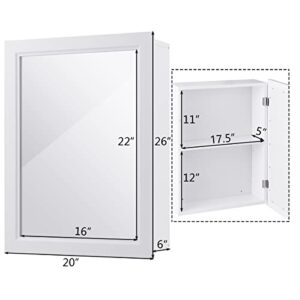 Tangkula Mirrored Bathroom Cabinet, Wall Mount Storage Organizer, Medicine Cabinet with Single Doors