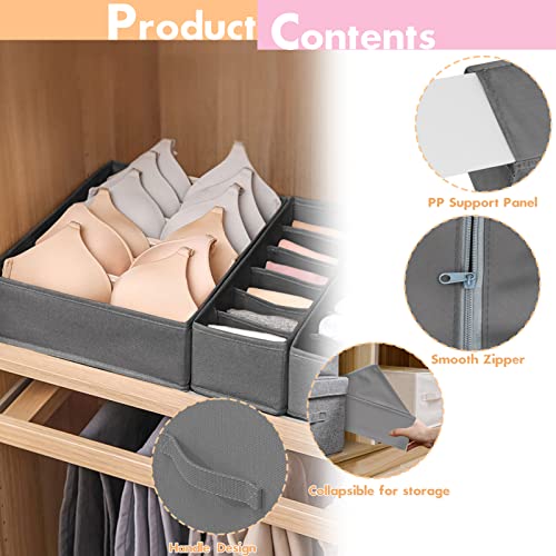 ULENDIS 6 Pack Upgraded Washable Wardrobe Clothes Organizer, 6/7/11 Grids Clothes Organizer for Folded Clothes with Handles & PP Board, Closet Organizers and Storage for Jeans T-shirts Pants Leggings