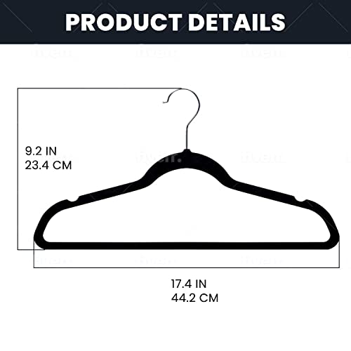 Nawazjee Velvet Clothing Hangers 30 Pack, Lightweight Non Slip, Heavy Duty Durable Closet Space Saver Black/ Silver Ultra Slim 360 Rotating Top for Coat Suit Swivel Hook Hangers.