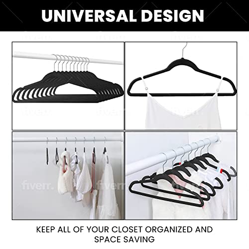 Nawazjee Velvet Clothing Hangers 30 Pack, Lightweight Non Slip, Heavy Duty Durable Closet Space Saver Black/ Silver Ultra Slim 360 Rotating Top for Coat Suit Swivel Hook Hangers.