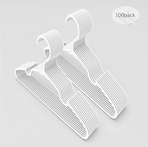 Kid Hangers 100 Pack, 11.5 Inch Big Children Child Hangers Baby Clothes Hangers for Closet (White, 100)