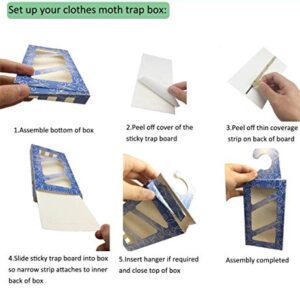 PTCLTRAPS8 Moth Traps for Clothes Closets Moth, Refillable, Odor-Free & Natural, Blue, 4 Packs