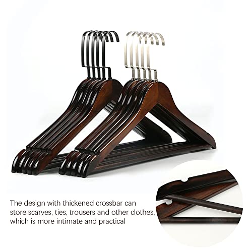 5pcs Solid Wood Clothes Hangers 360 Degree Rotatable Hangers for Home Hotel Shopping Mall