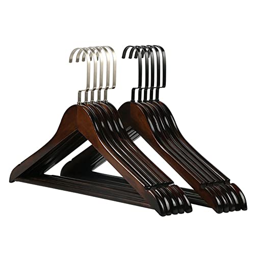 5pcs Solid Wood Clothes Hangers 360 Degree Rotatable Hangers for Home Hotel Shopping Mall