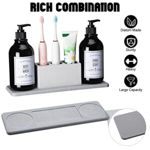 Bathroom Accessory Set Including Bathroom Toothbrush Holder Soap Dish Bathroom Hand Soap Shampoo Dispenser Waterproof Label Stickers for Bathroom and Kitchen