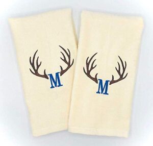 personalized rustic antler towel set (2)