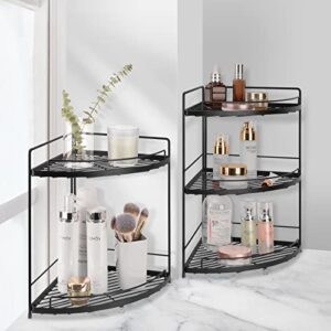 mahueeol Corner Bathroom Organizer for Countertop,2-Tier Cosmetic Holder Vanity Rack,Detachable Standing Rack Kitchen Cabinet Spice Rack Metal Bathroom Shelf for Shower Caddy Wire Shelf