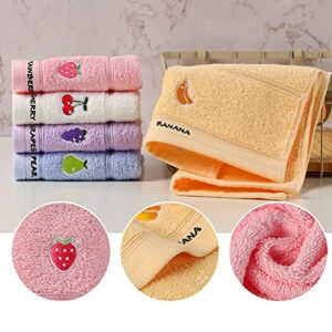 Soreca 100percentage Cotton Kids Facial Towels, Hand Towels and Fingertip Towels for Bathroom Towels Set Embroidered Cute Animal Pattern Children Washcloths 10inch x 20inch